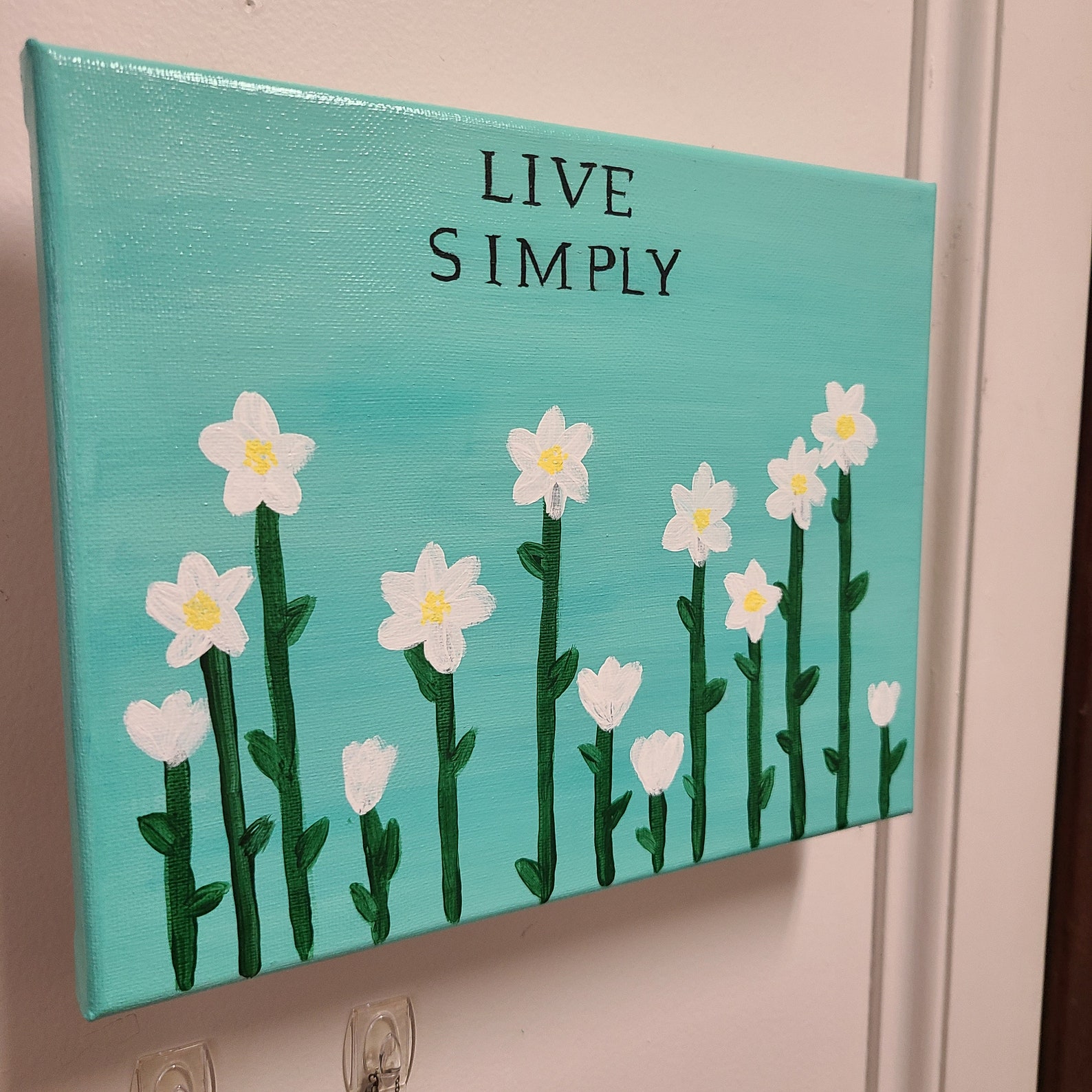 Live Simply Canvas Painting Wall Decor - Etsy