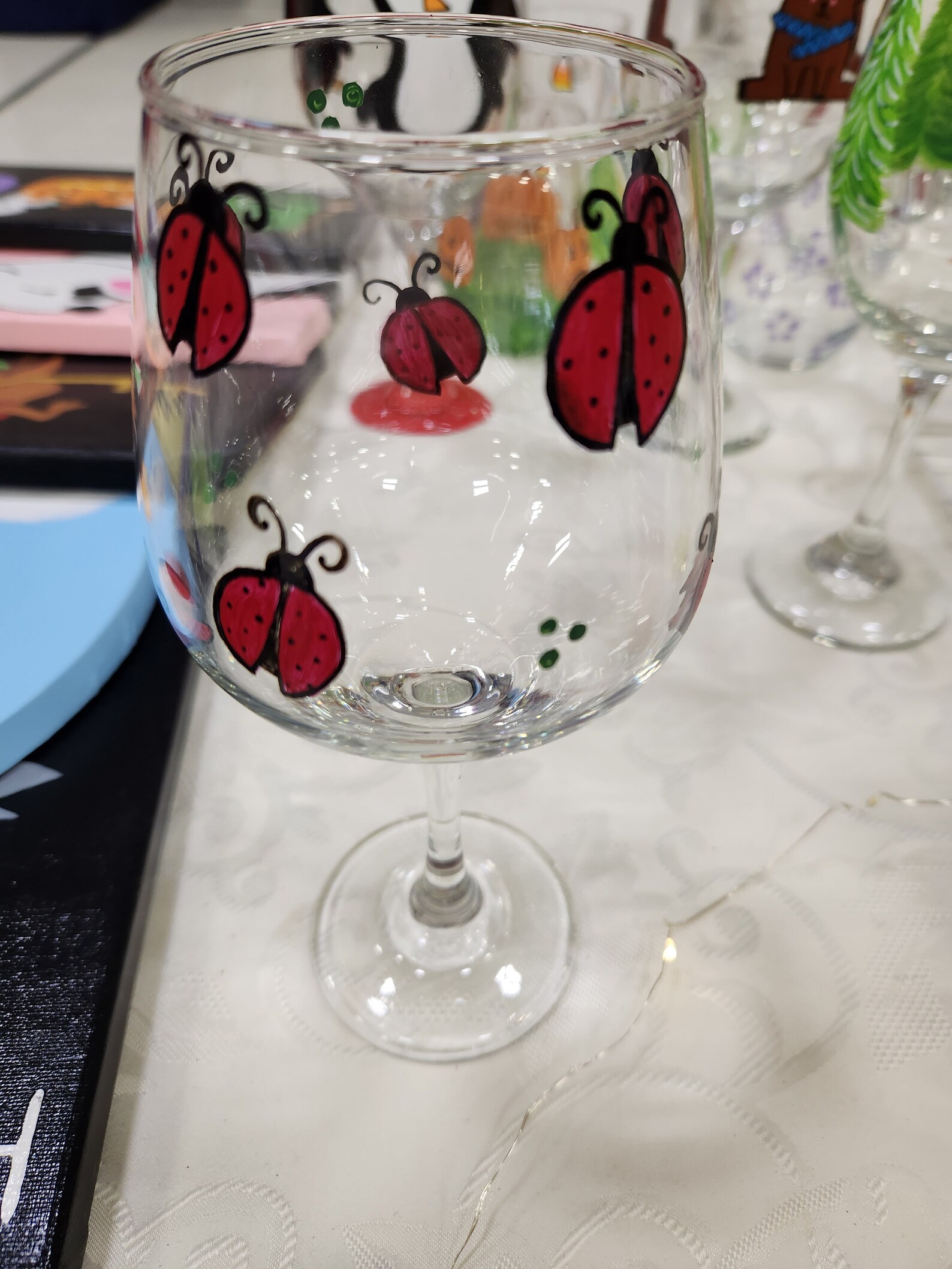 Ladybug Wine Glass Drinking Glass Wine Lover Gift - Etsy