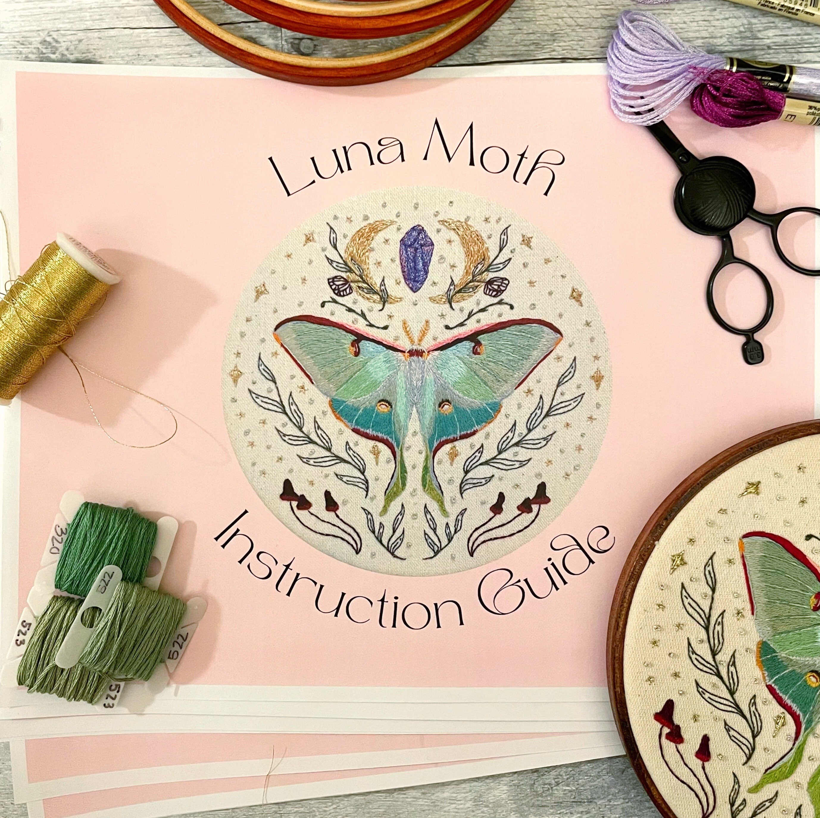 Crystal Embroidery | Embroidery Tutorial | Moth Embroidery | Luna Moth ...