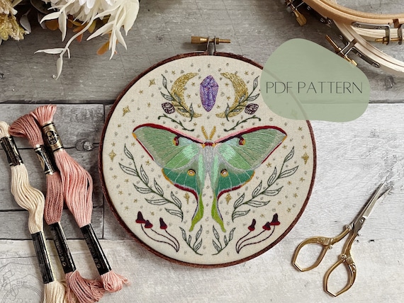 Crystal Embroidery Embroidery Tutorial Moth Embroidery | Etsy