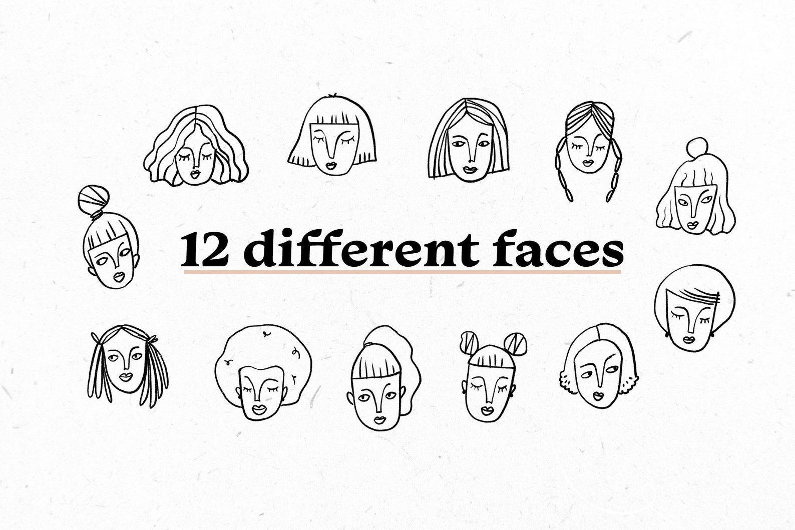 Women Doodles | High-res PNG | Line Art Illustration Style | Clip Art ...