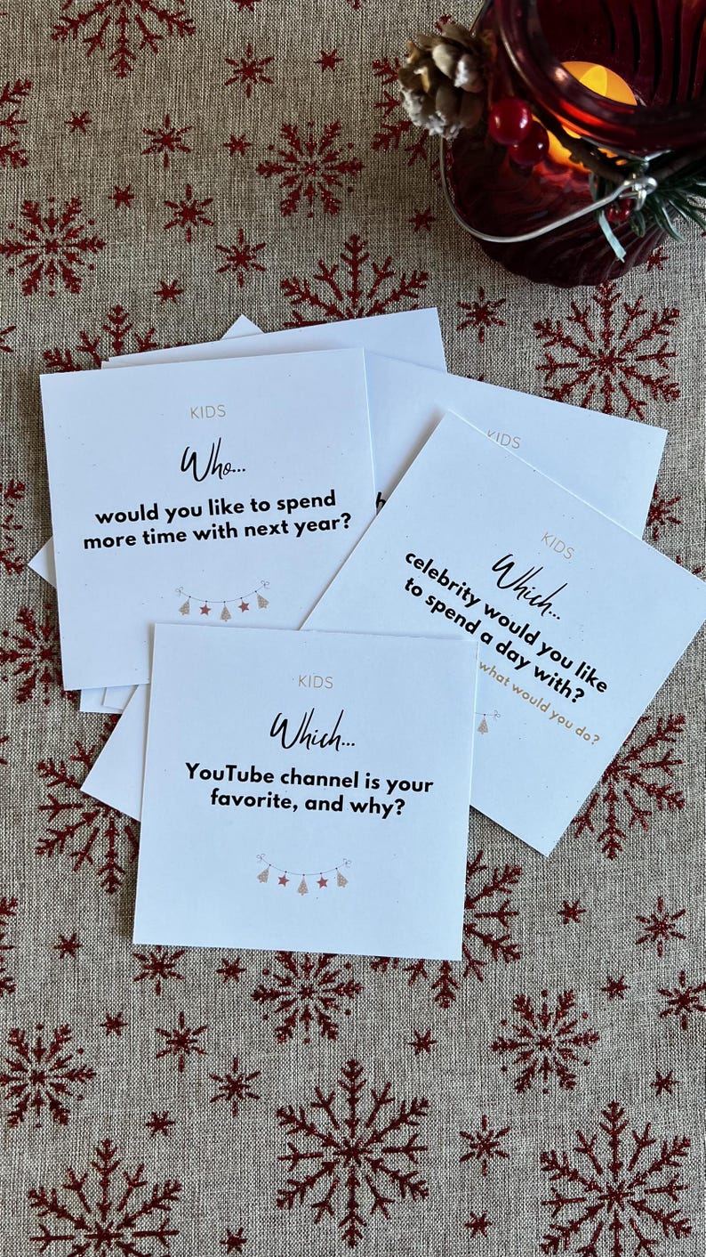 Christmas & New Year's Conversation Cards | Instant Download | Holiday ...