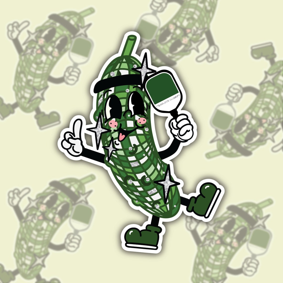 Retro Pickleball Sticker (disco Pickle!) - Etsy