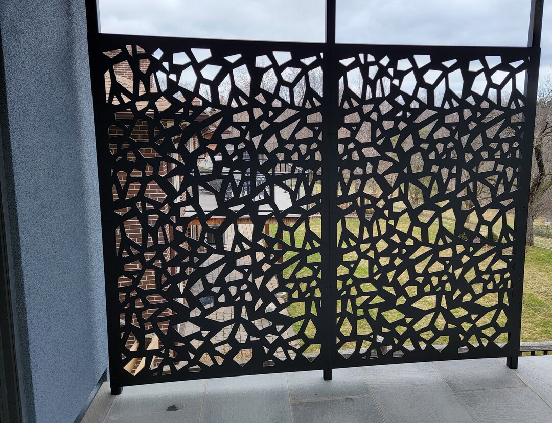 Aluminum Decor Panel Railing Deck Room Divider Black Garden Metal Panel ...