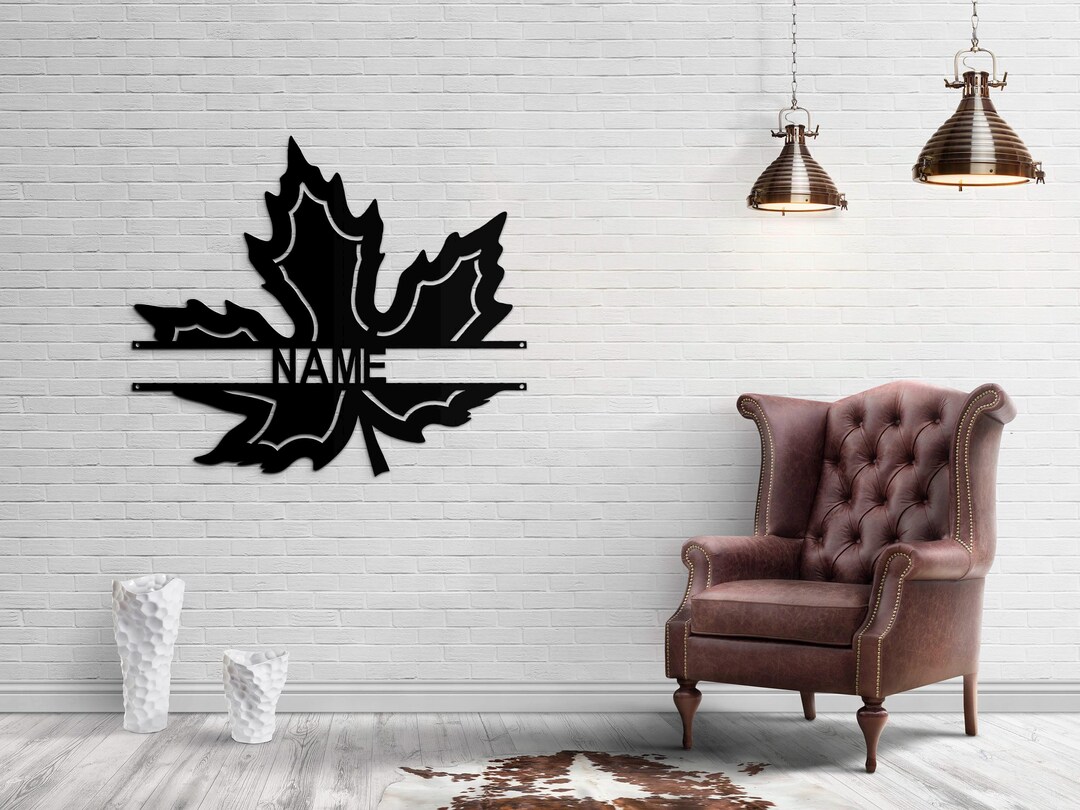 Canadian Maple Leaf Metal Wall Art Sign, Rustic Maple Leaf Decor ...