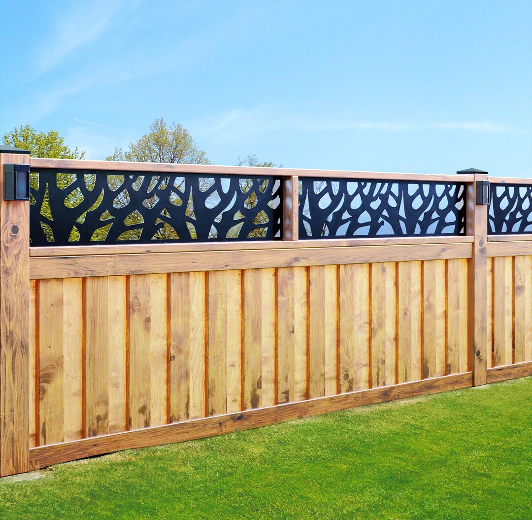 Aluminum Tree Branches Fence Toppers, Metal Decorative Panels, Laser ...