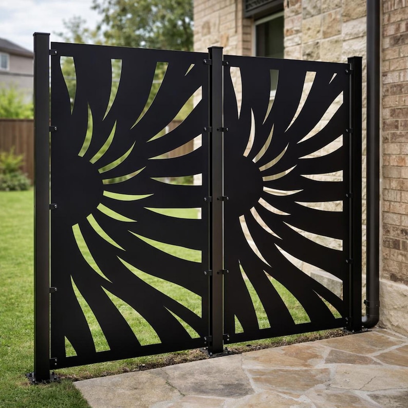 Privacy Panel, Decorative Outdoor Fence Screen, Sun Wall Art - Etsy