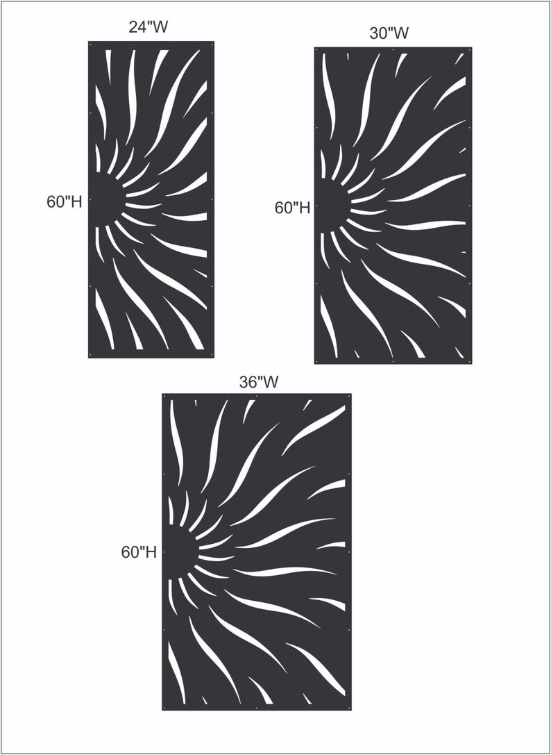 Privacy Panel, Decorative Outdoor Fence Screen, Sun Wall Art - Etsy