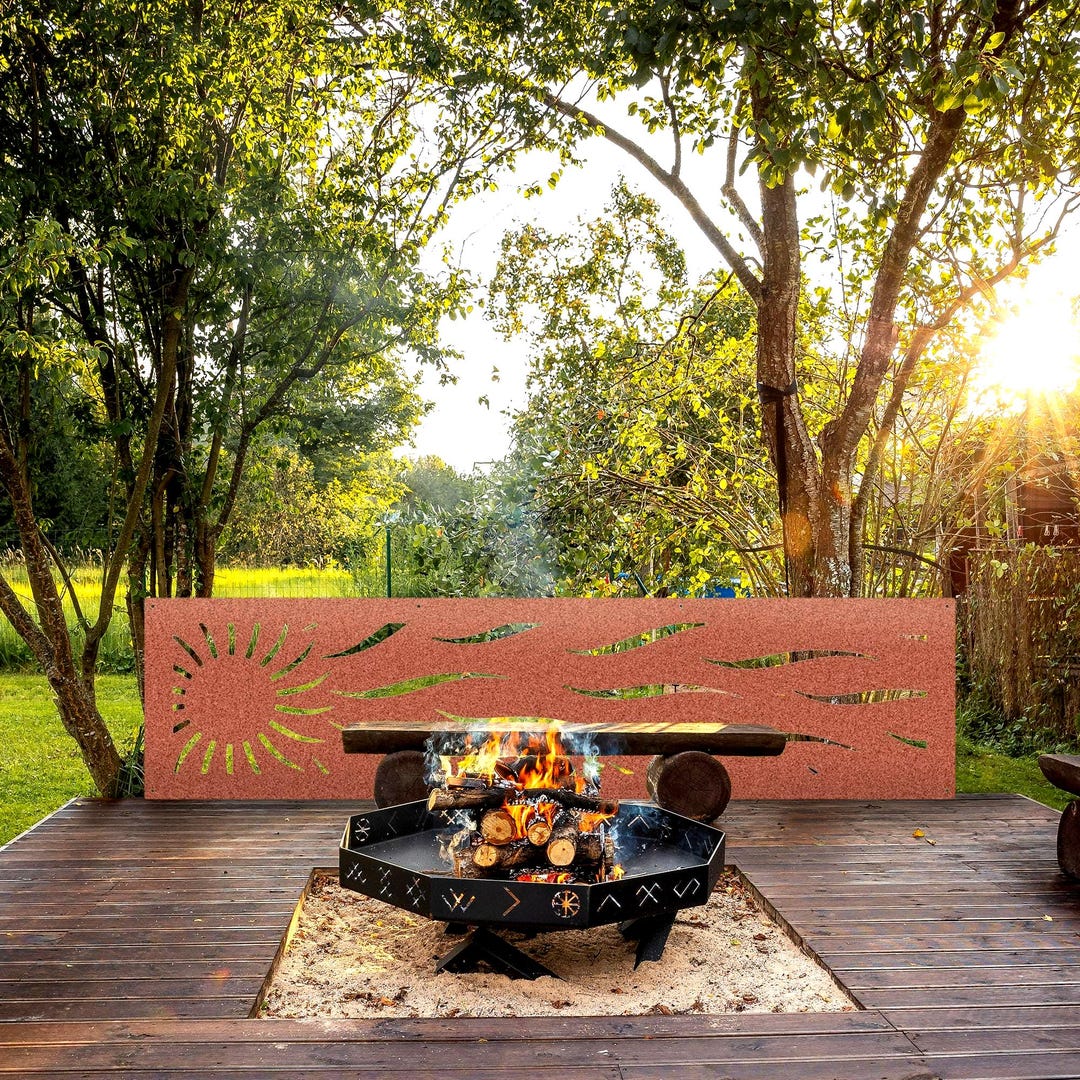 Corten Steel Fence Topper, Balcony & Deck Panel, Custom Metal Screen ...