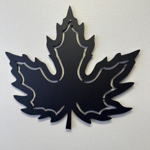 Metal Maple Leaf Wall Art Black Wall Decor Fall Leaf Metal Art Rustic ...