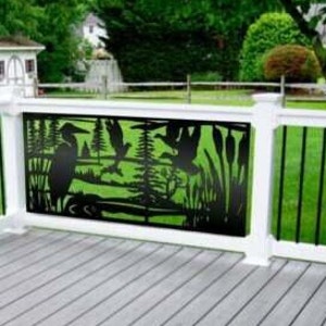 Aluminum Blue Heron Metal Privacy Screen, Wild Life Outdoor Privacy ...
