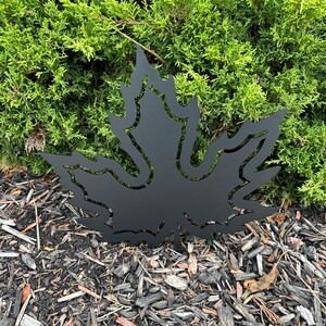 Metal Maple Leaf Wall Art Black Wall Decor Fall Leaf Metal Art Rustic ...