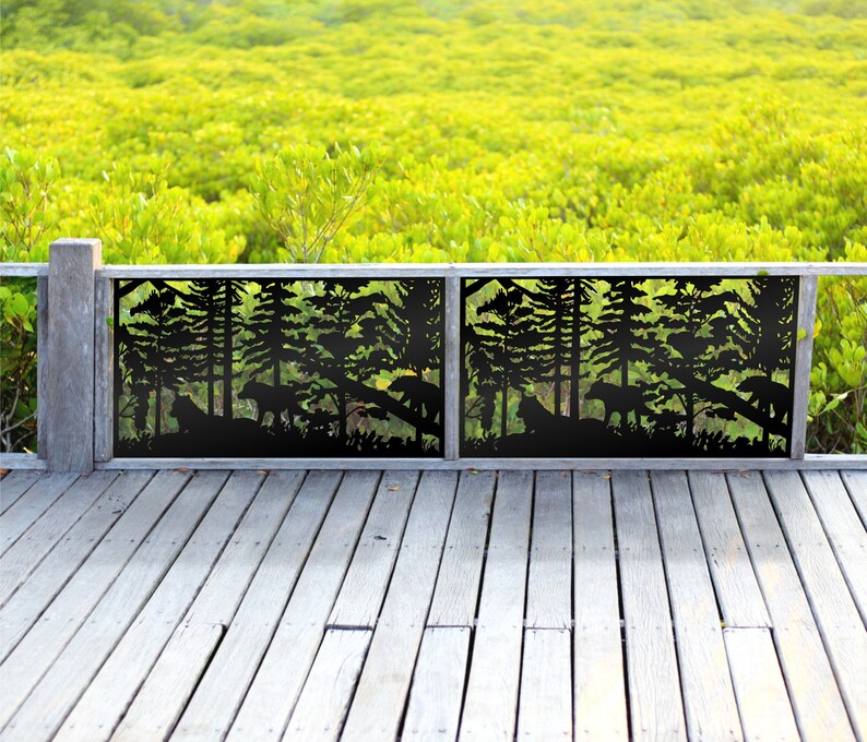 Aluminum Panel Insert Privacy Aluminum Panel Bear and Wolf - Etsy