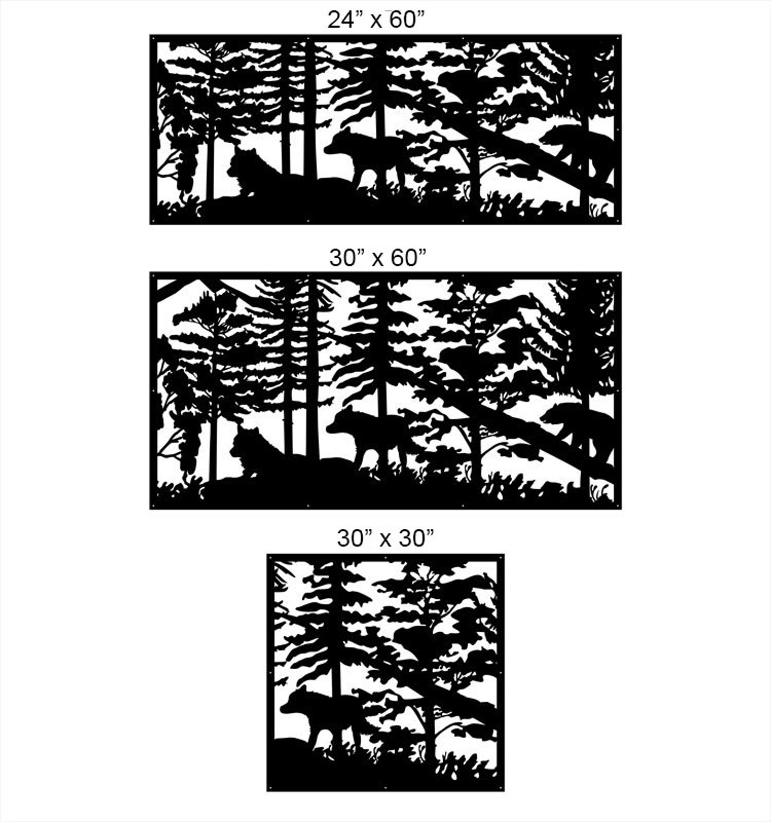 Aluminum Panel Insert Privacy Aluminum Panel Bear and Wolf - Etsy