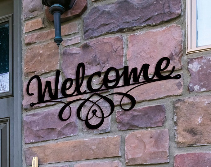 Outdoor Welcome Sign Welcome Metal Word Wedding Welcome Sign ...