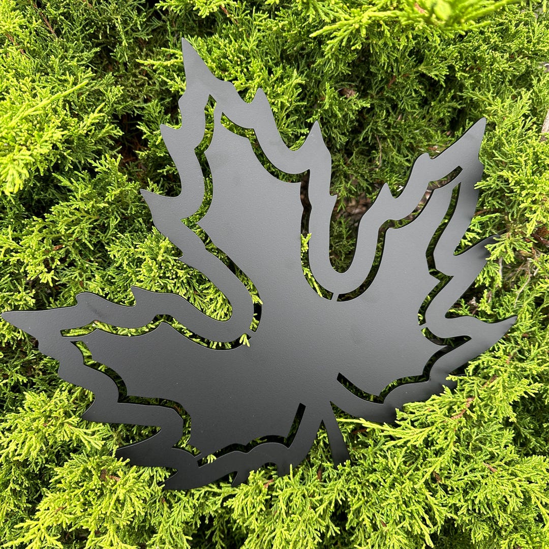 Metal Maple Leaf Wall Art Black Wall Decor Fall Leaf Metal Art Rustic ...