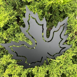 Metal Maple Leaf Wall Art Black Wall Decor Fall Leaf Metal Art Rustic ...