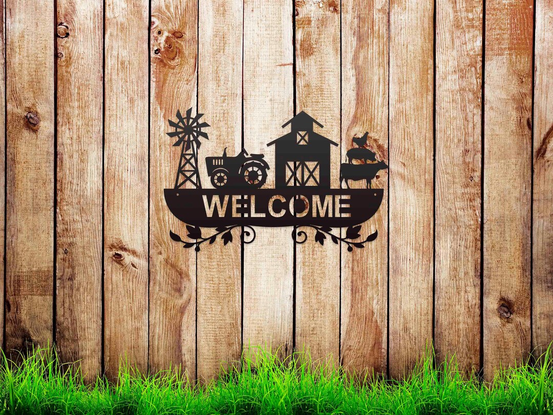 Welcome to Farmhouse Metal Sign, Welcome to the Farm Vintage Style ...