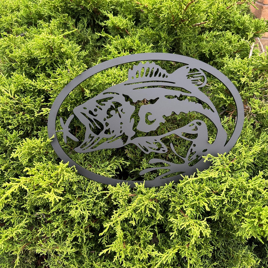 Metal Fish Wall Art Decor for Anglers Fishing Home Decoration Fisherman ...