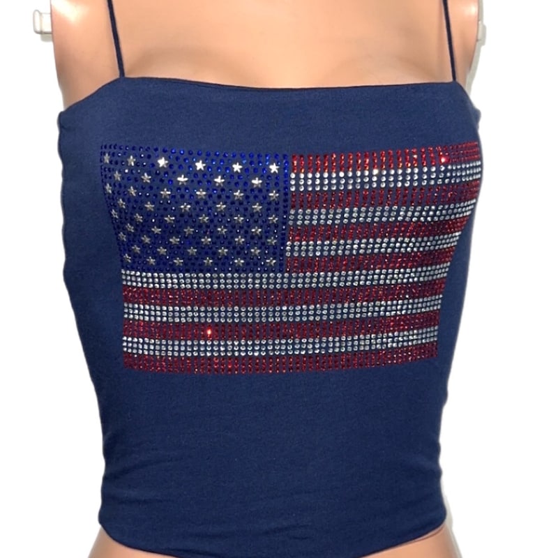 Rhinestone Crop Top - Etsy