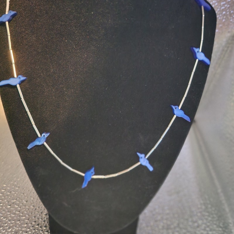 Blue Bird Necklace - Etsy
