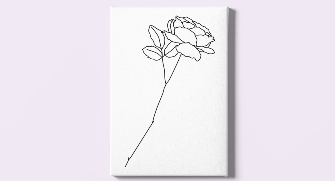 Flower Line Art Print, Flower Wall Art, Floral Print, Minimal Floral ...