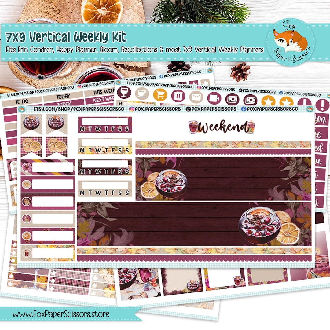 Weekly Planner Sticker Kit | Erin Condren, Happy Planner, Plum Paper ...