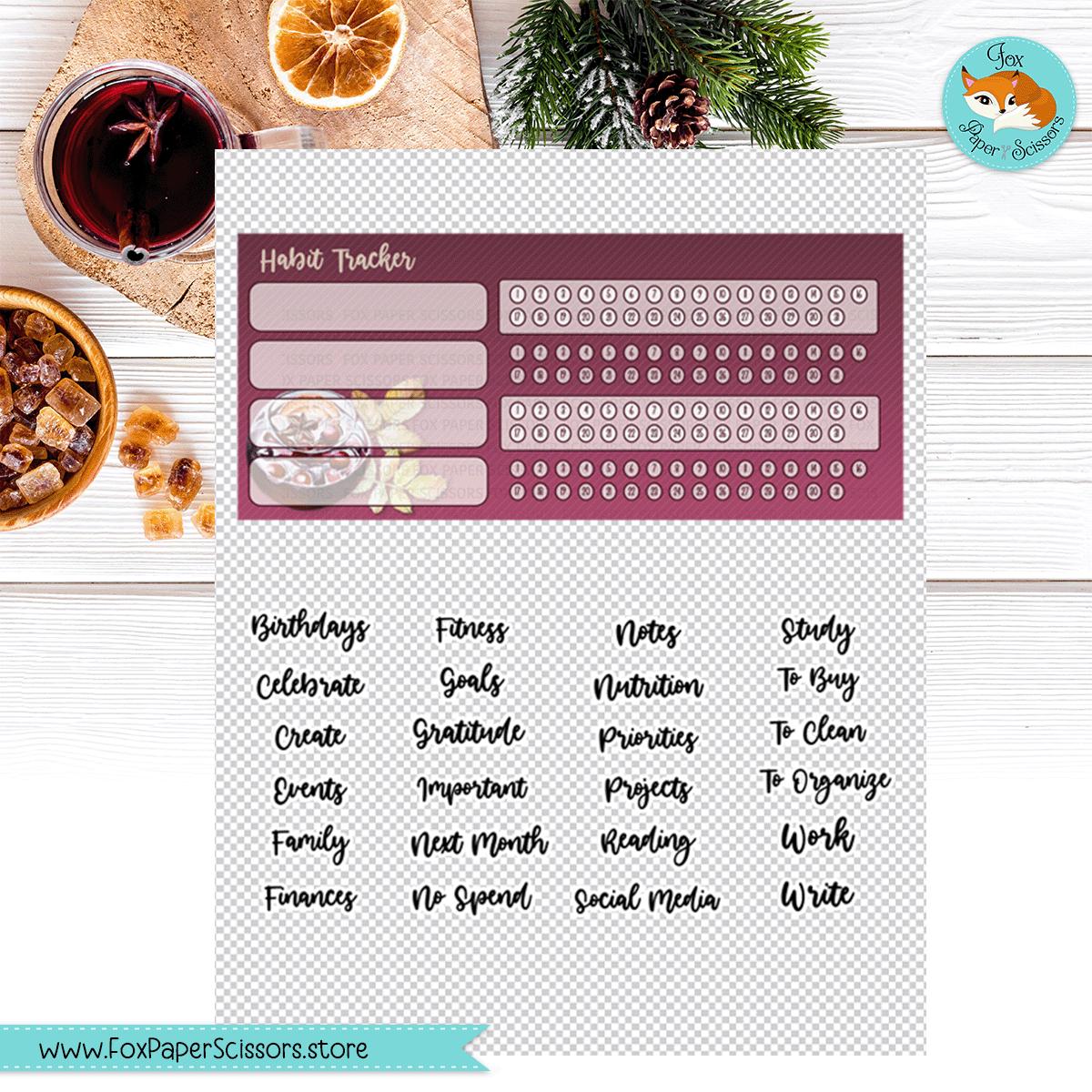 Erin Condren Printable Monthly Dashboard | Mulled Wine | 7x9 Printable ...