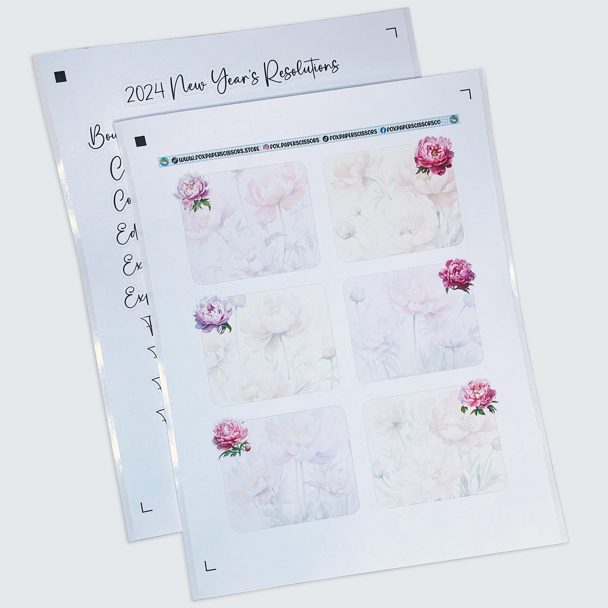 Printable New Year's Resolution Planner Stickers | Pink Peonies | Erin ...