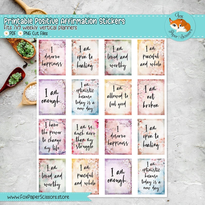 Positive Affirmation Stickers | Planner & Journal Printable Stickers ...