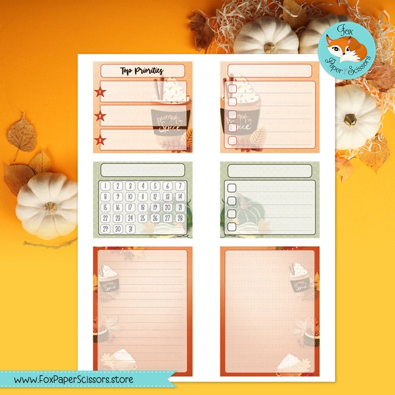 Erin Condren Printable Monthly Dashboard | Pumpkin Spice | 7x9 ...