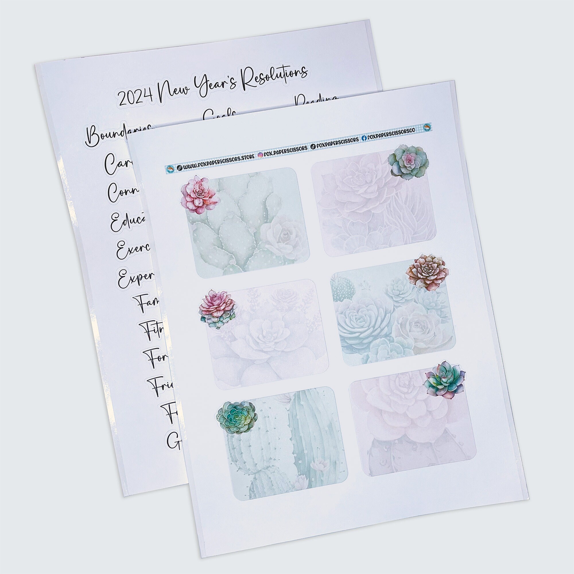 Printable New Year's Resolution Planner Stickers | Succulents | Erin ...