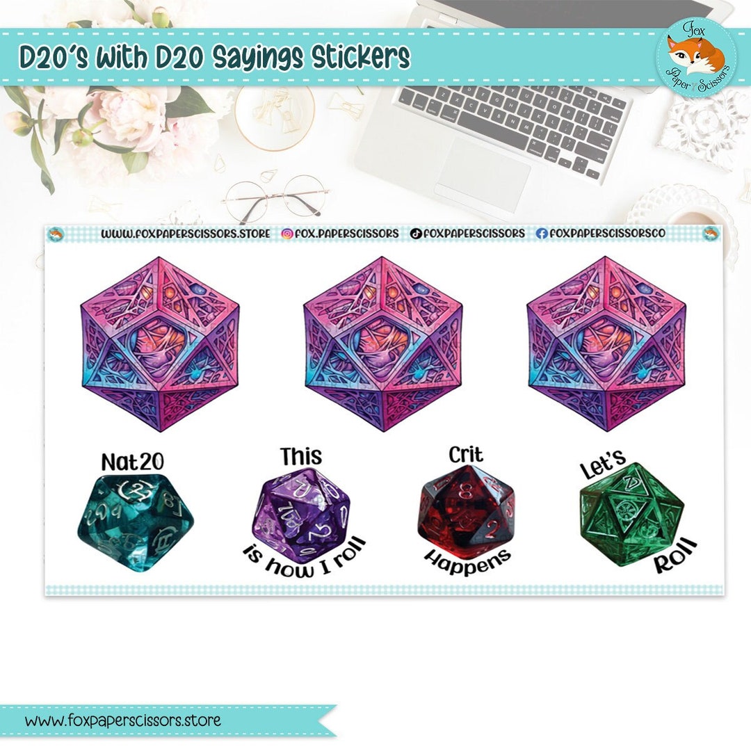 D20 D&D Planning Stickers W/d20 Sayings | RPG Dnd Sticker | Tabletop ...