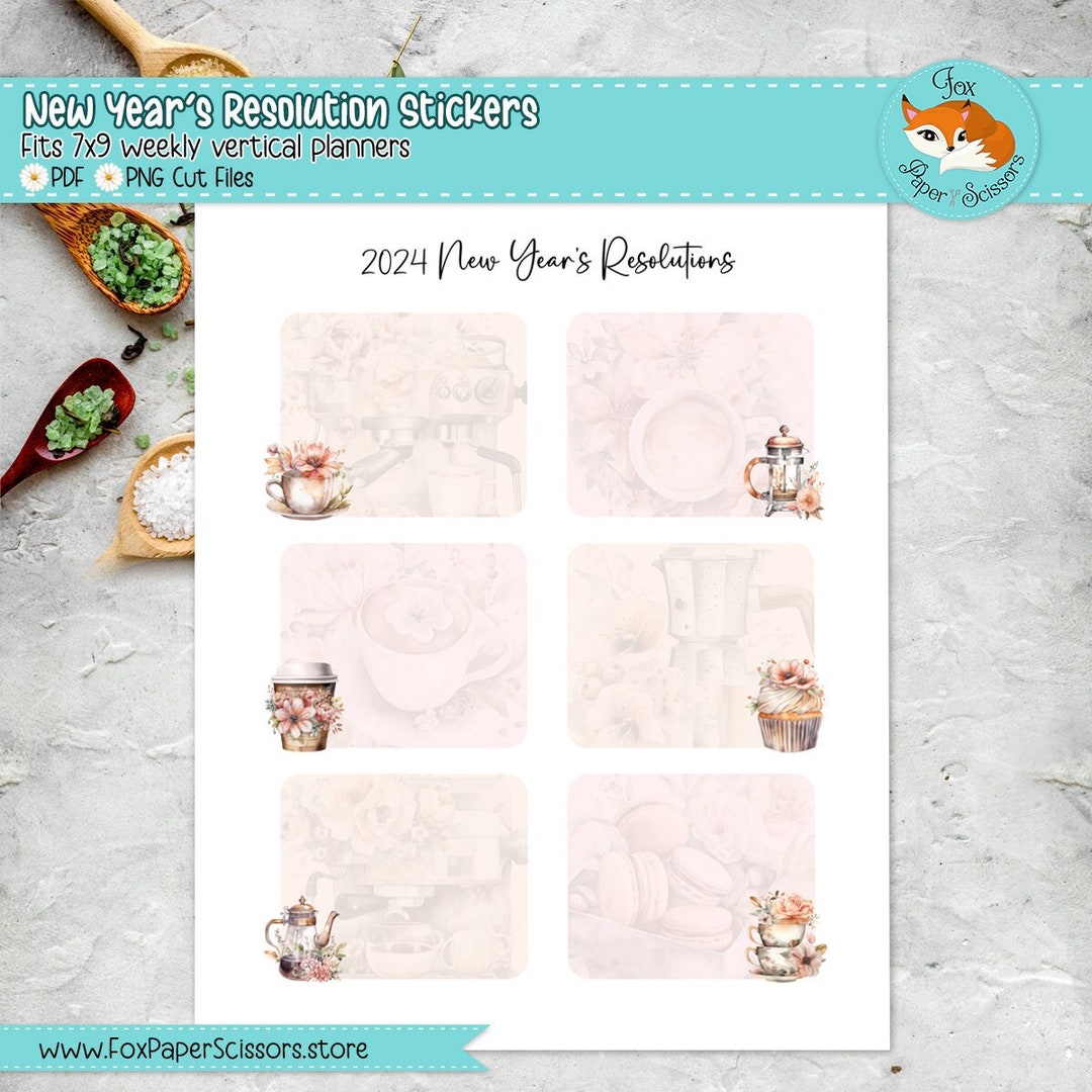 Printable New Year's Resolution Planner Stickers | Coffee & Flowers ...
