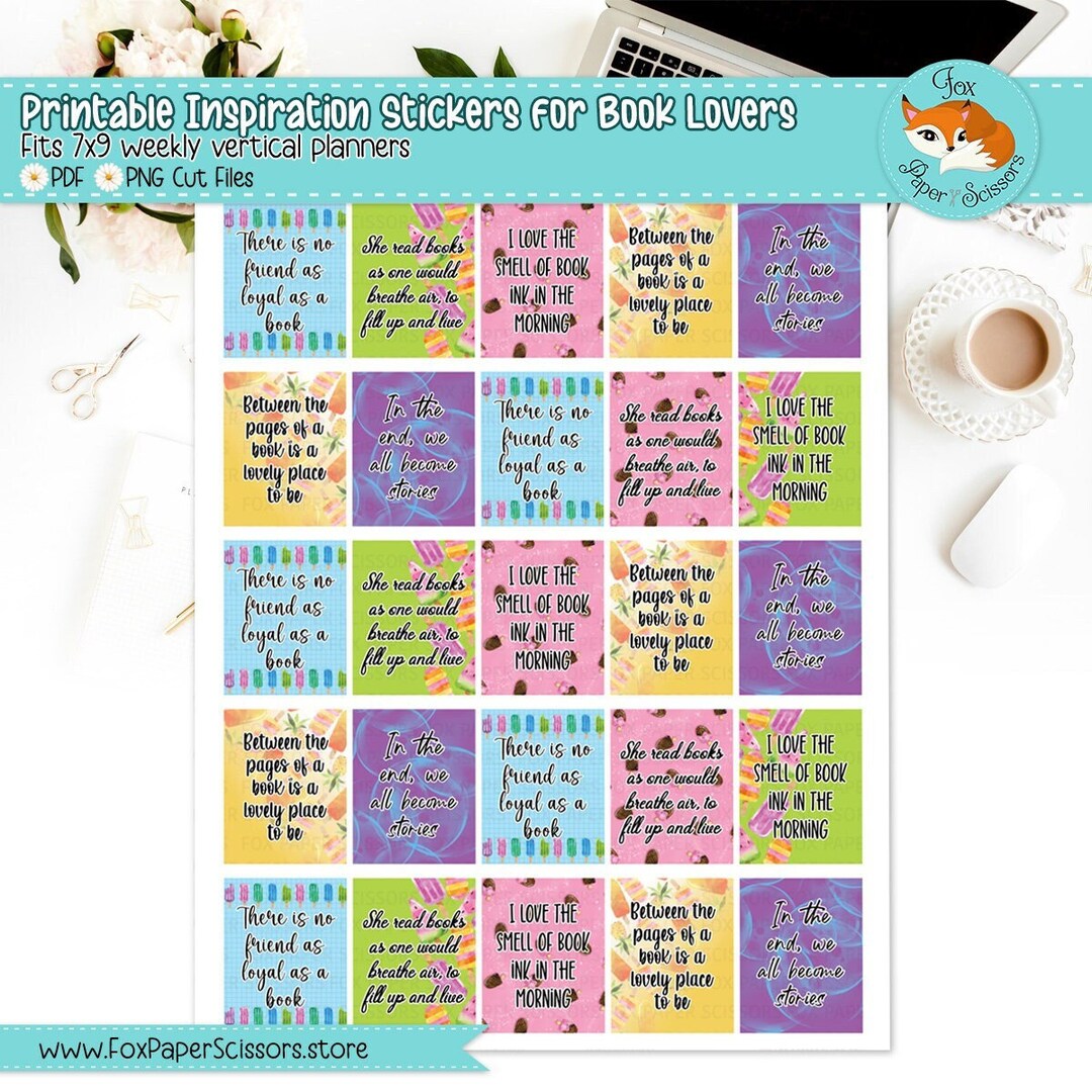 Reader & Book Lover Printable Inspiration Stickers | Popsicles/ice Pops ...