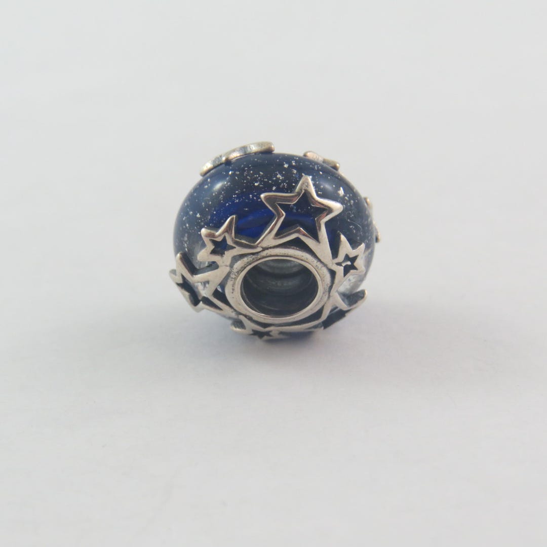Pandora Blue Star Charm Midnight Blue Star Charm Murano Glass Bead ...