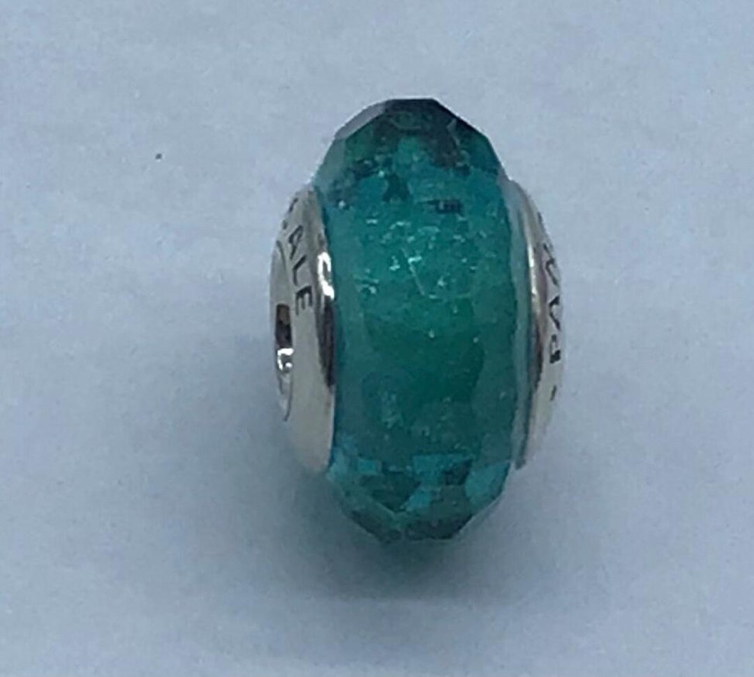 Pandora Teal Shimmer Murano Glass Bead Charm S925 ALE #791655 (ZM5-5 ...