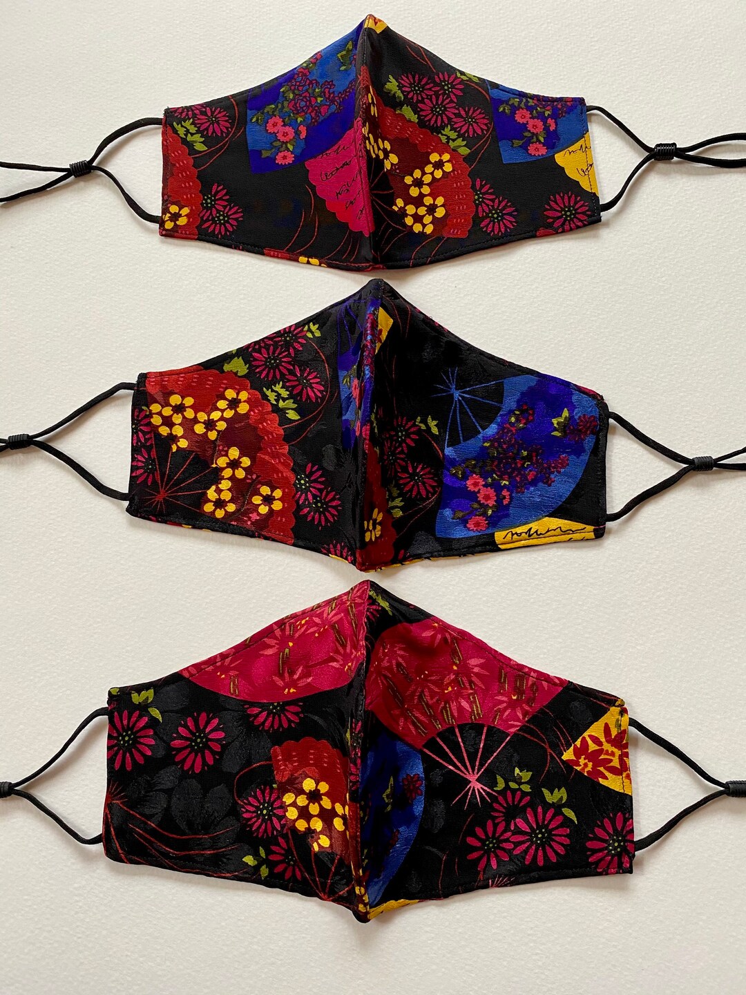 SILK Handmade Fabric With Nose Wire Face Mask Adult Washable Cloth Mask ...