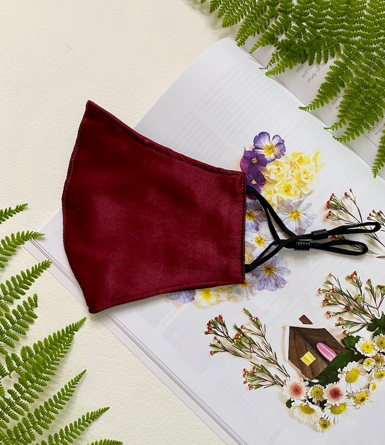 100% MULBERRY SILK Handmade Fabric Face Mask With Nose Wire - Adult ...