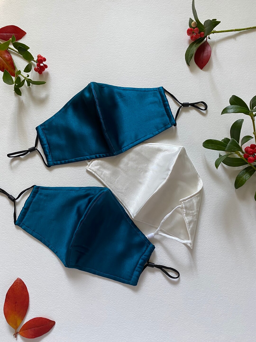 100% MULBERRY SILK Handmade Fabric Face Mask With Nose Wire - Adult ...