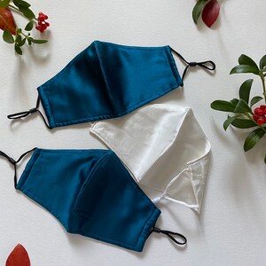 100% MULBERRY SILK Handmade Fabric Face Mask With Nose Wire - Adult ...