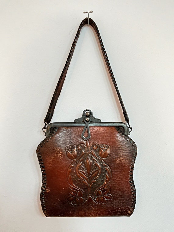 Antique Victorian/Edwardian Nouveau Leather Purse - Gem