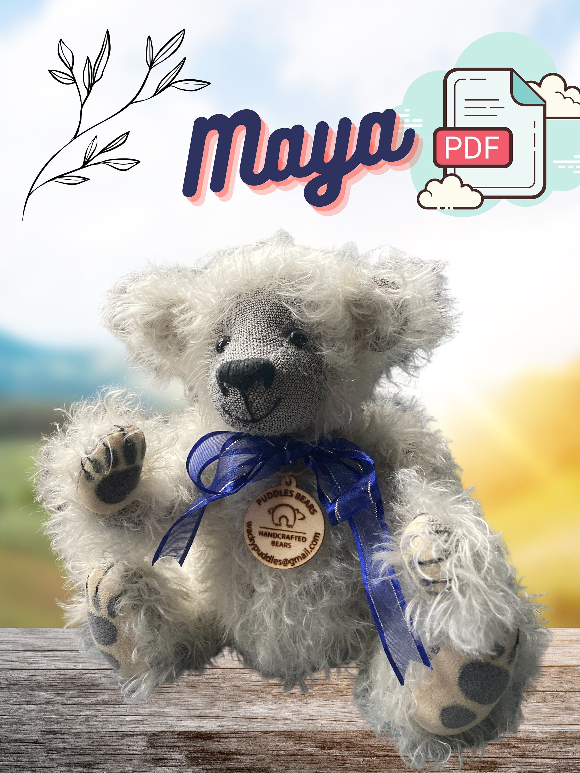 MAYA, Teddy Bear Sewing Pattern. Downloadable PDF, 28cm Jointed Teddy ...