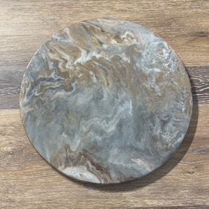 Epoxy Side Table - Chocolate Granite - Granite Marble Small Round Table ...