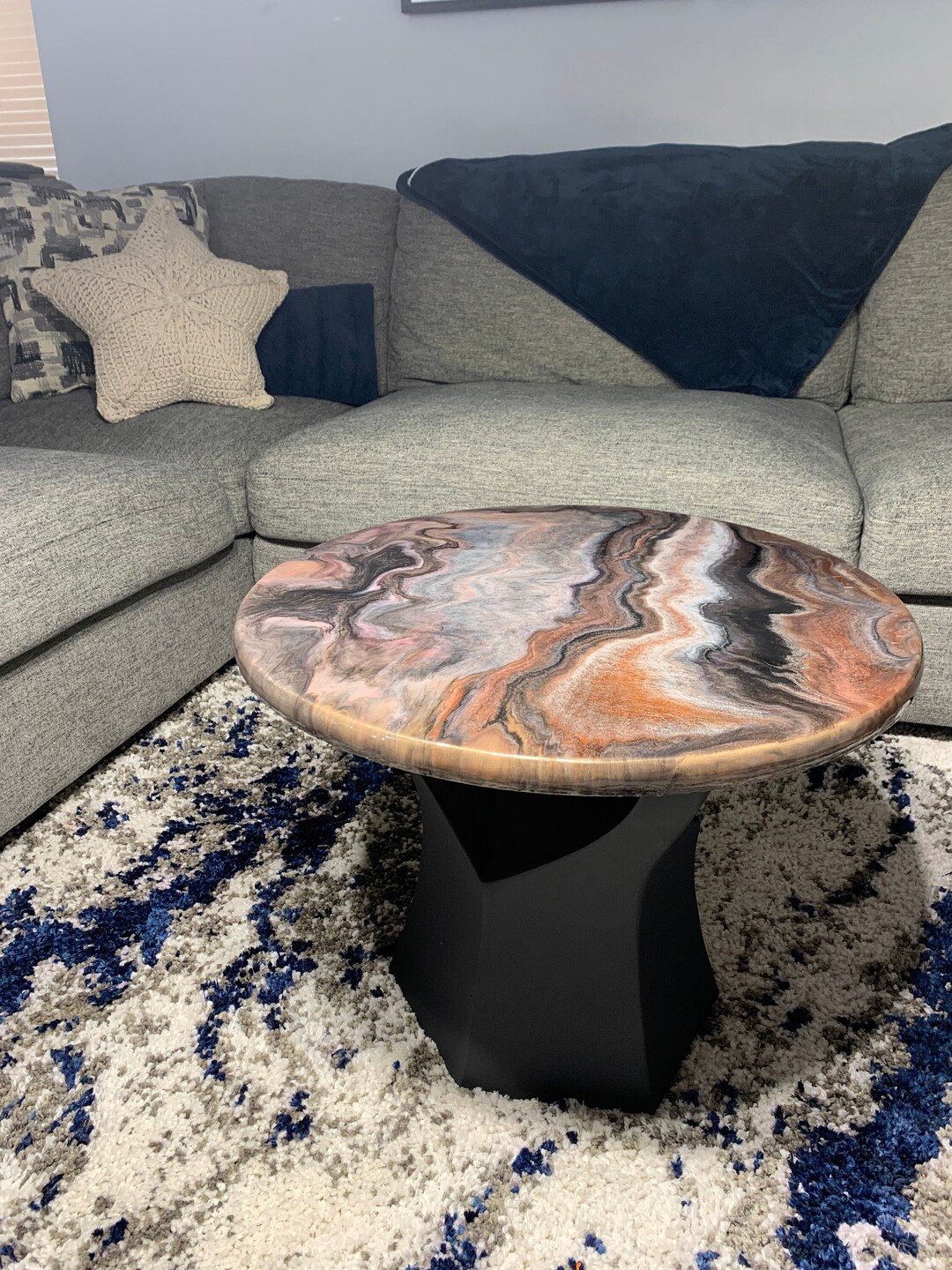 Epoxy Coffee/side Table Urban Wonder Granite Marble Small Round Table ...