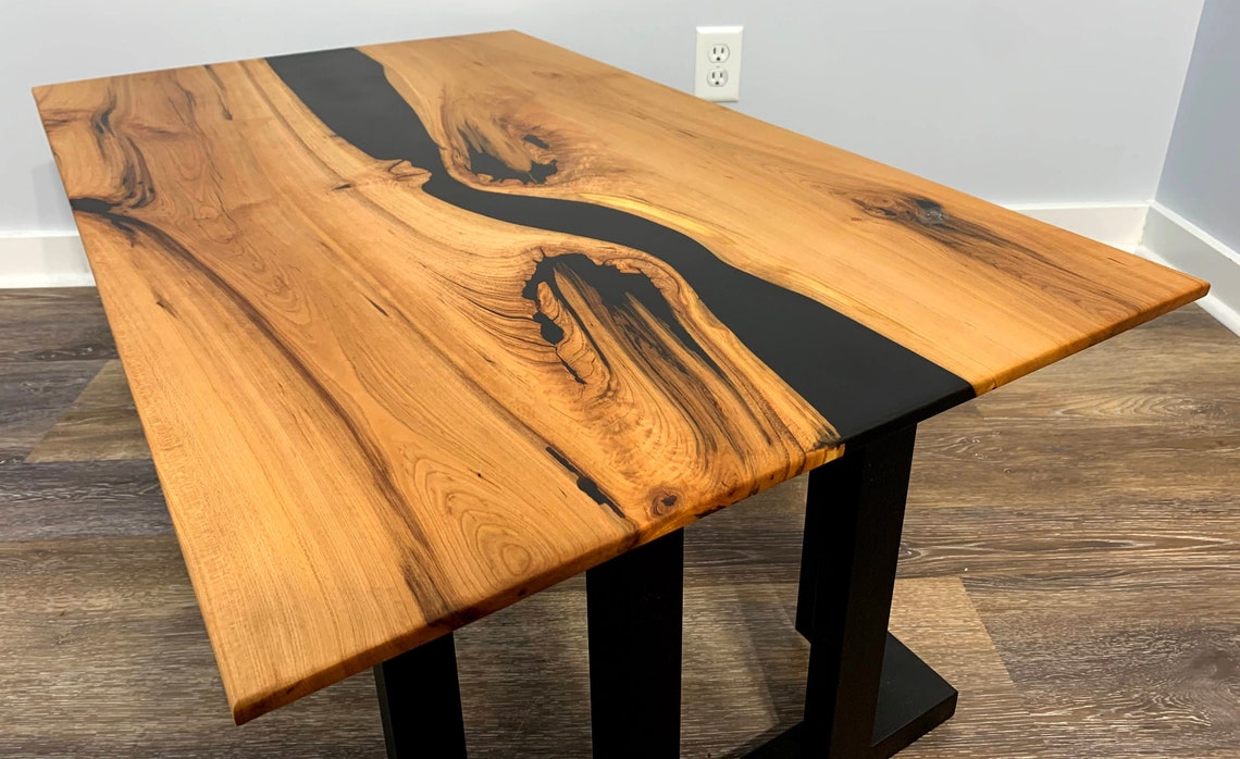 Cherry Live Edge River Coffee Table Luxury Lodge Hardwood - Etsy