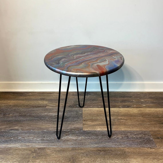 Epoxy Side Table Prismatic Shard Marble Granite Small | Etsy