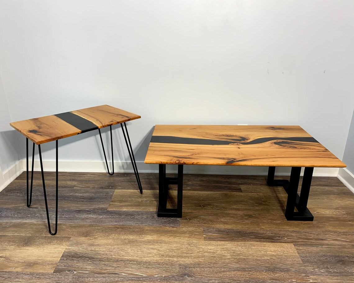 Cherry Live Edge River Coffee Table Luxury Lodge Hardwood - Etsy