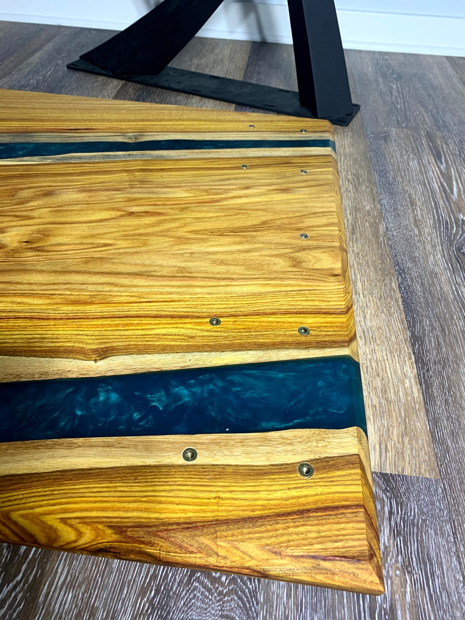 Epoxy River Table RARE Canarywood Blue Lagoon | Etsy