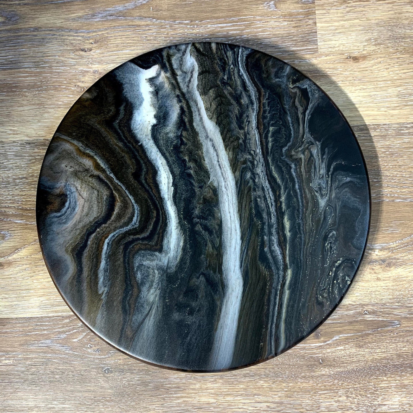 Epoxy Side Table The Milky Way Granite Marble Small Round | Etsy